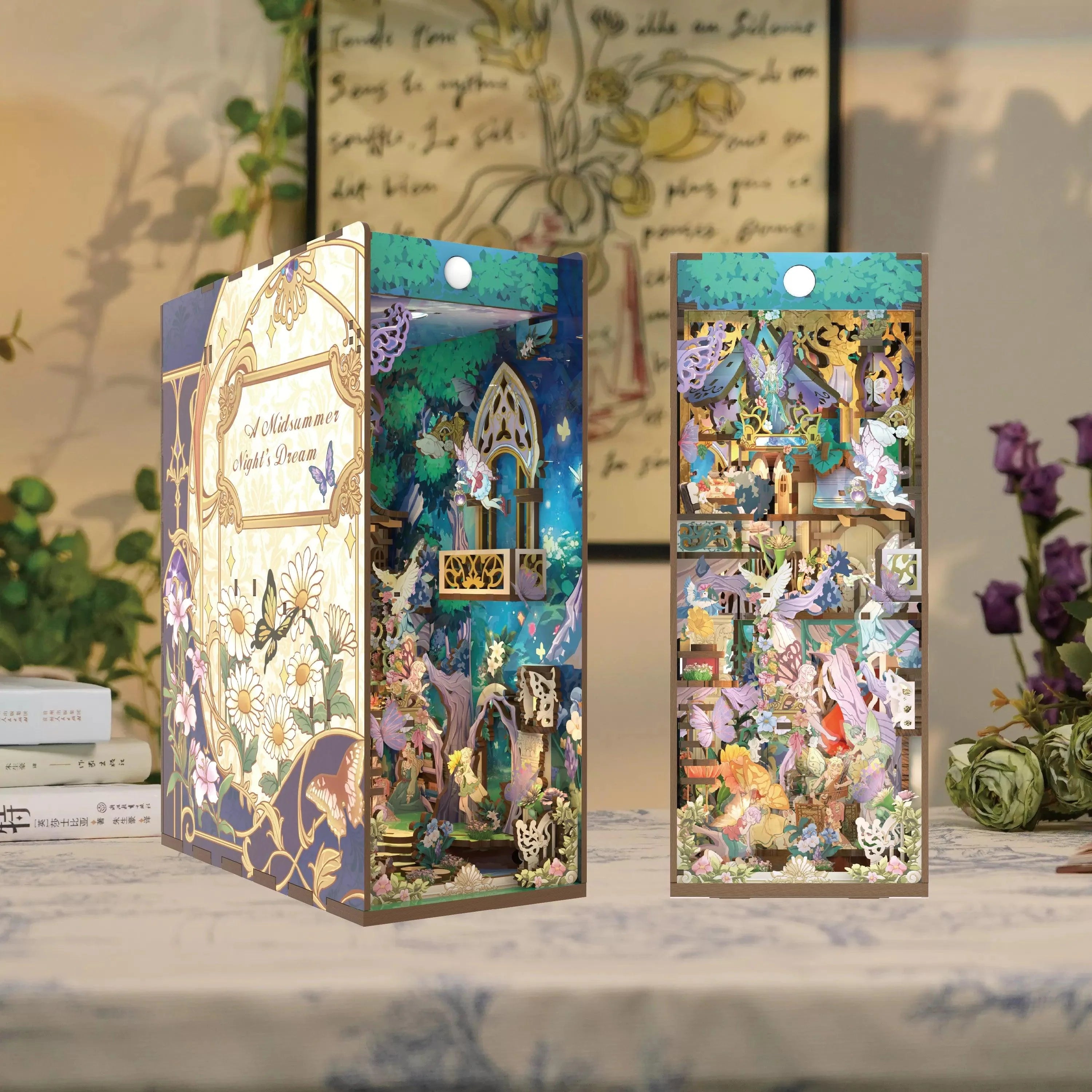 TONECHEER 3D Wooden Puzzle DIY Book Nook Kit (A Midsummer Night's Drea ...