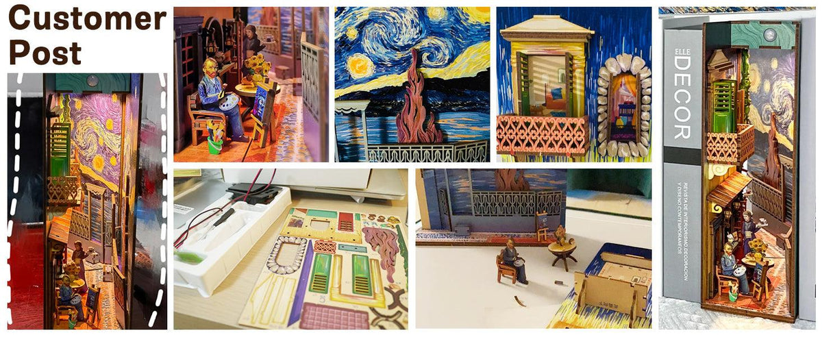 TONECHEER 3D Wooden Puzzle DIY Book Nook Kit (Vincent's World) Custome ...