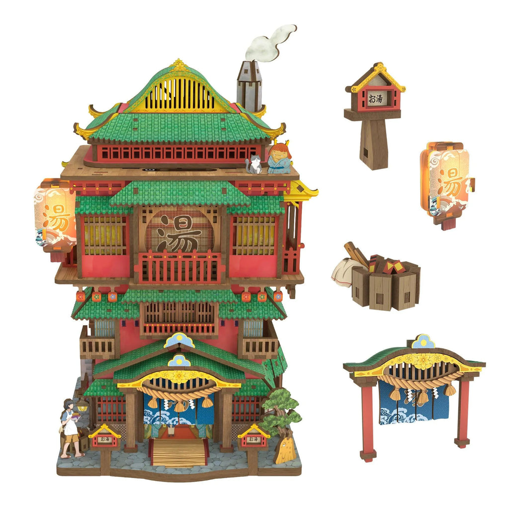 TONECHEER 3D Puzzle Box Miniature DIY Desktop Storage Kit (Onsen Saga ...