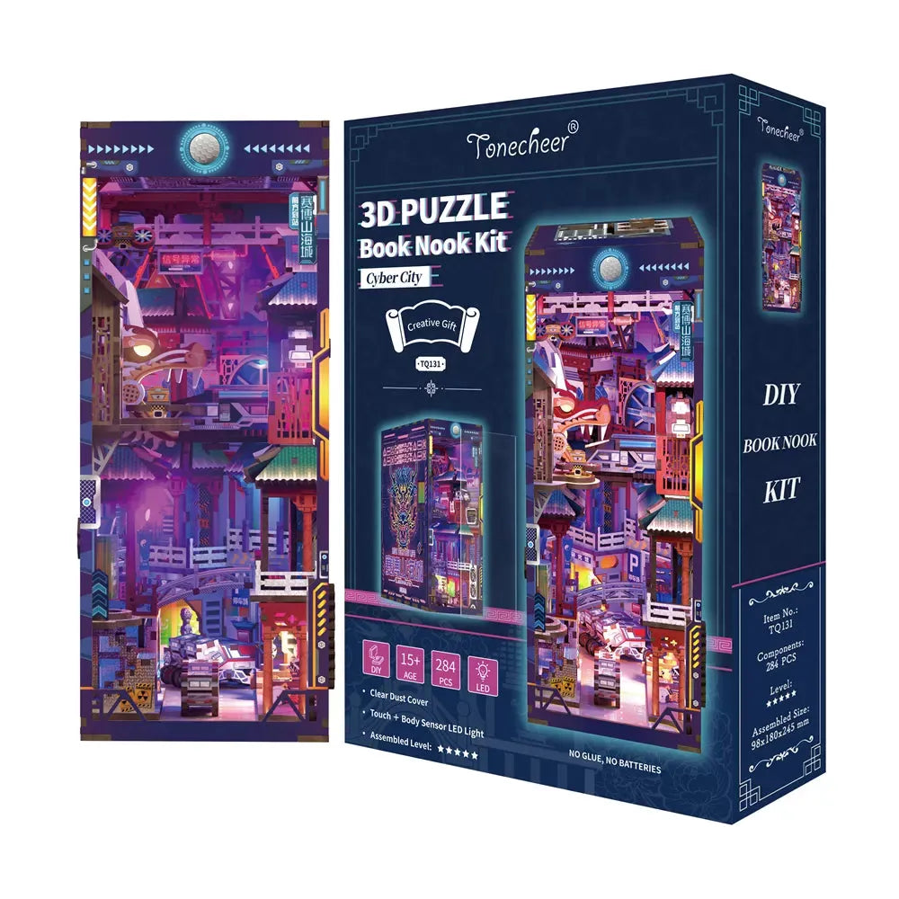 Tonecheer Official |Book Nook Kit & 3D Wooden Puzzle