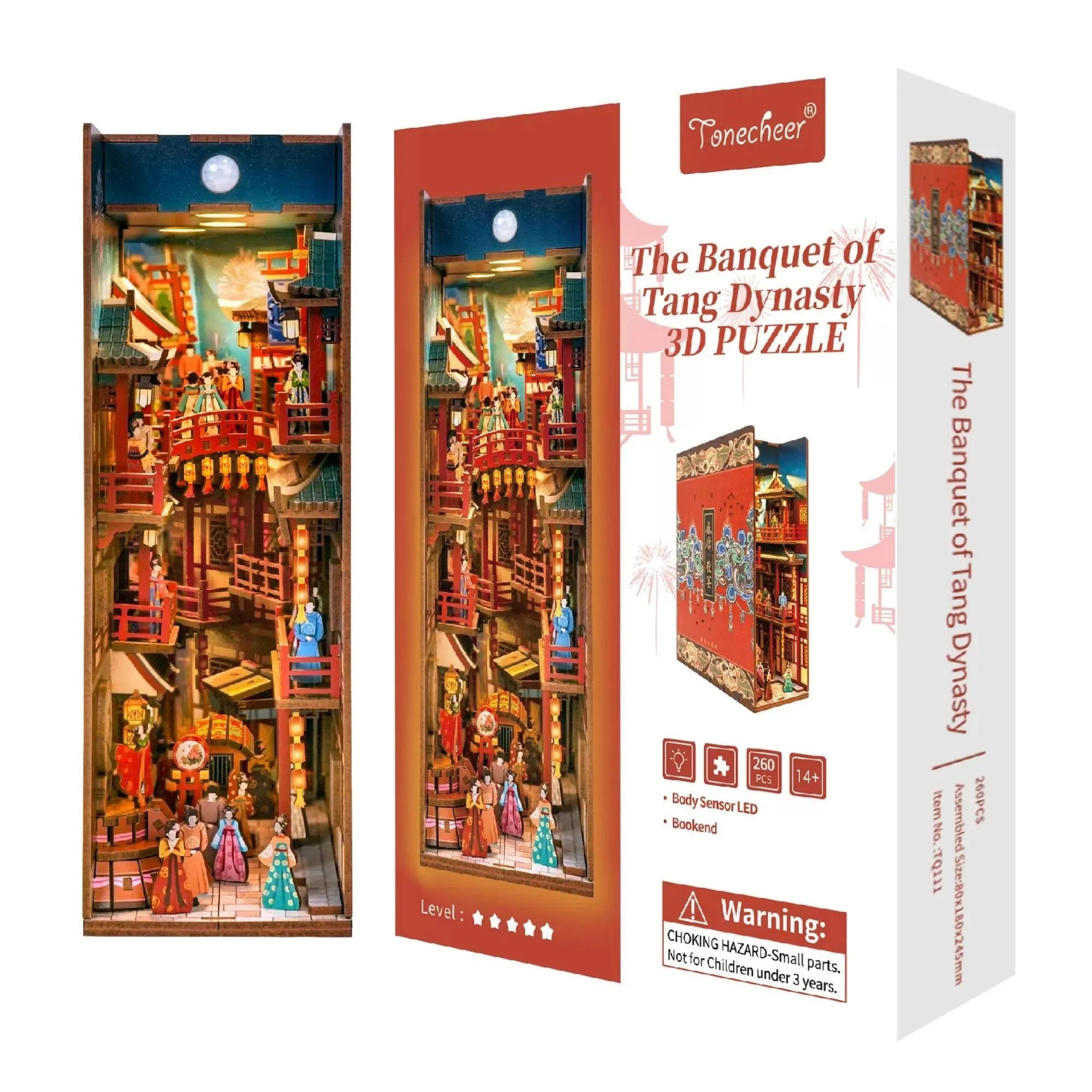 TONECHEER 3D Puzzle DIY Book Nook Kit (The Banquet of Tang Dynasty ...